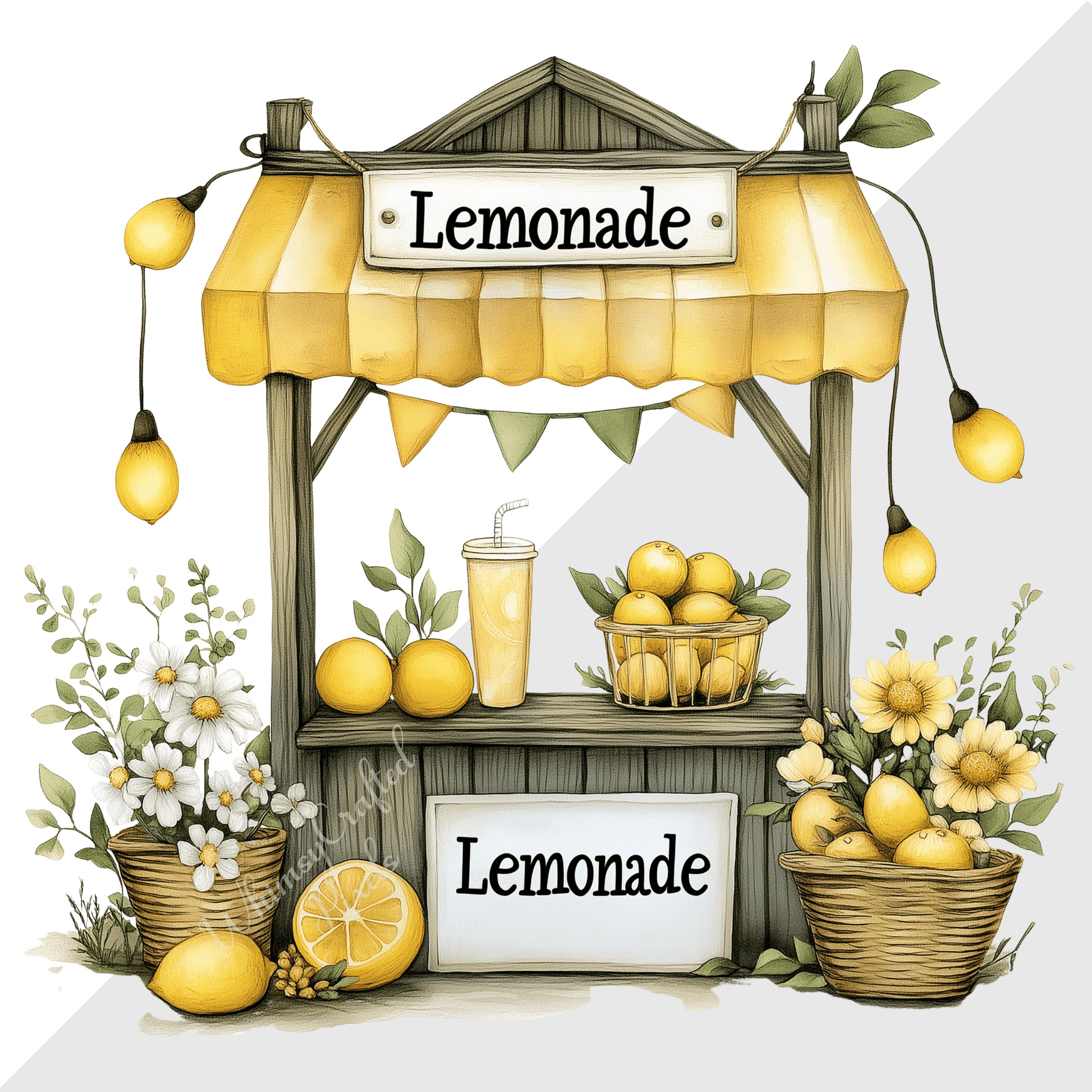 Whimsical Lemonade Stands Clip Art Set | Digital Summer Images for ...