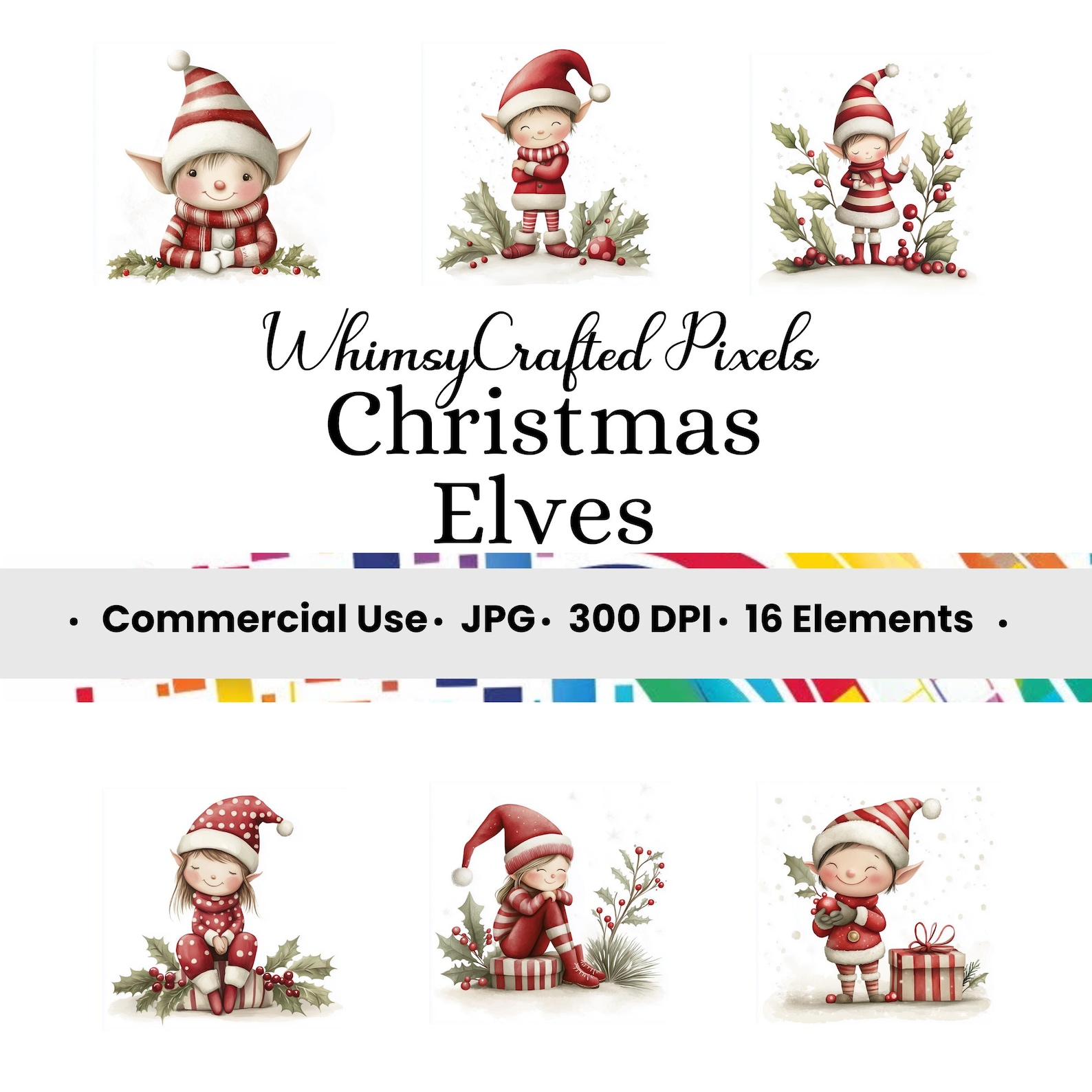 Cute Christmas Elves Digital Pages | Holiday Printable Digital ...