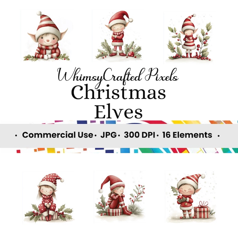 Cute Christmas Elves Digital Pages | Holiday Printable Digital ...