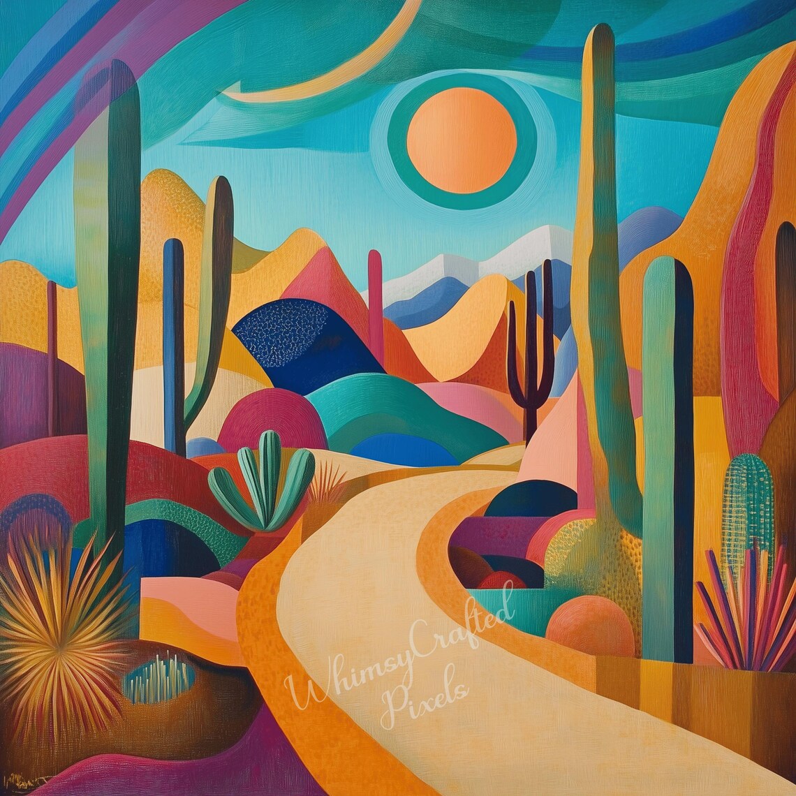Abstract Deserts Digital Pages | Printable Colorful Desert Digital ...