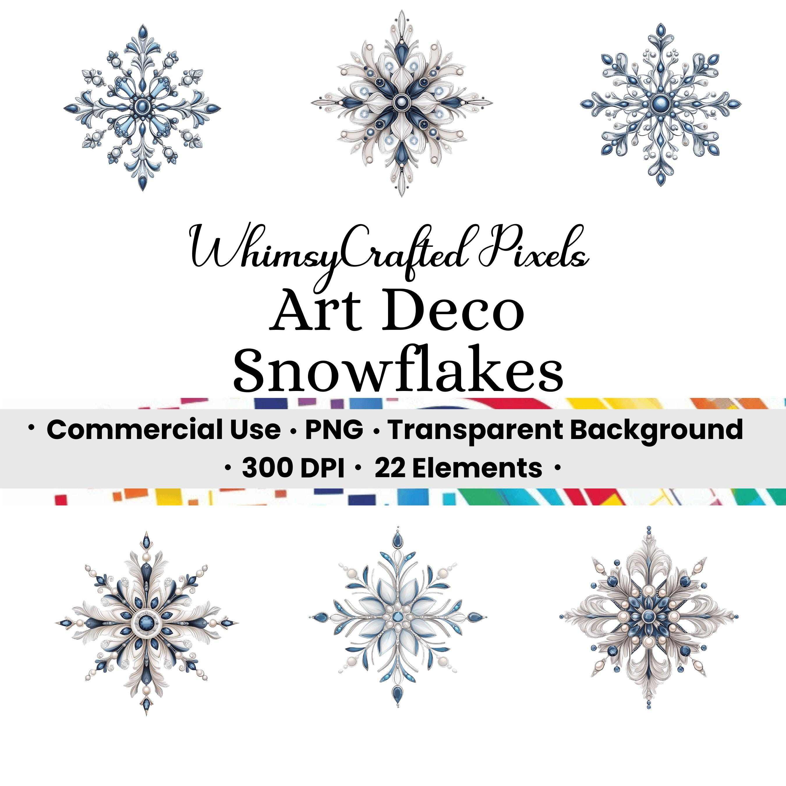 Art Deco Snowflakes Clip Art Set | Winter Digital Images | Scrapbooks ...