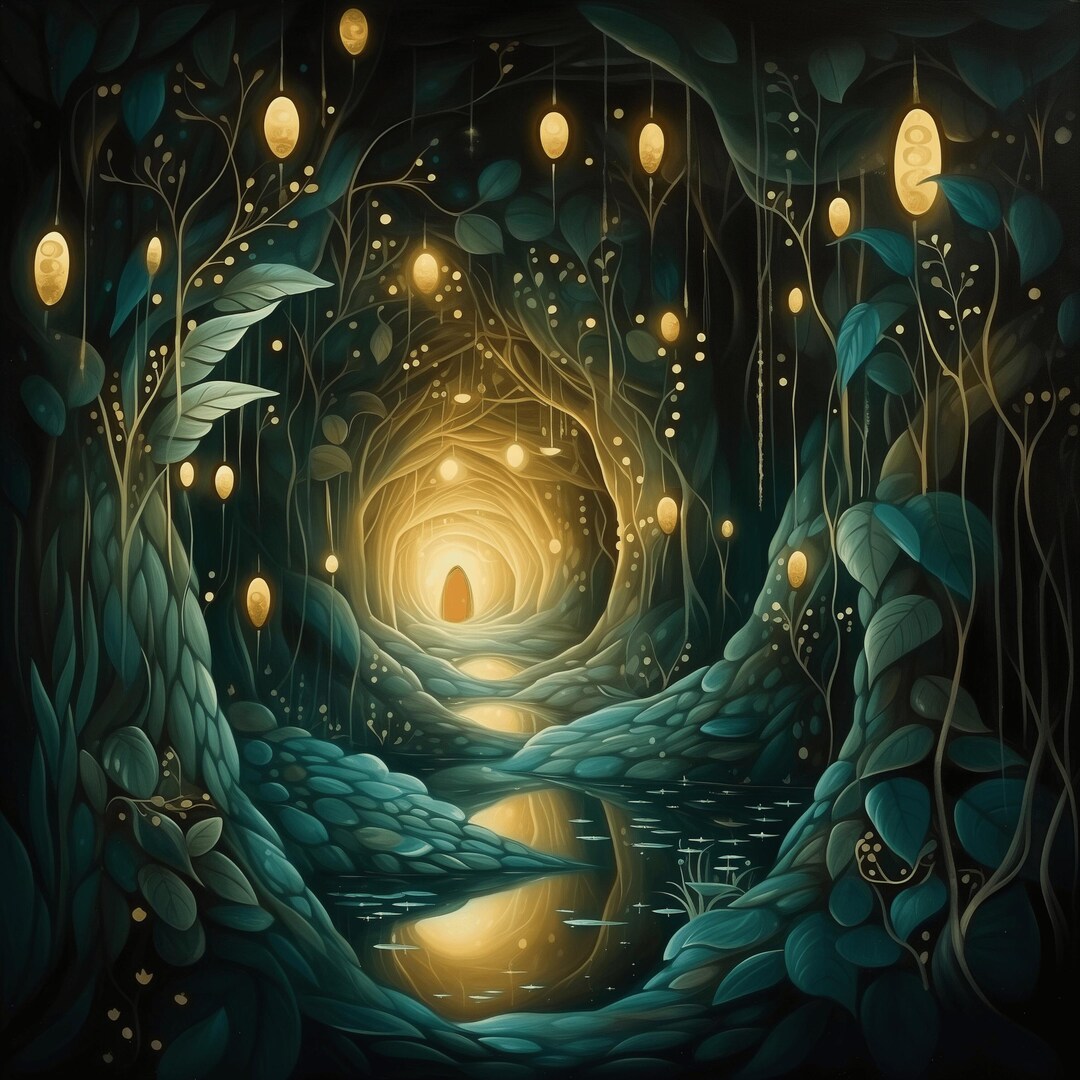 Magical Caves Digital Pages | Printable Fantasy Art Digital Backgrounds ...
