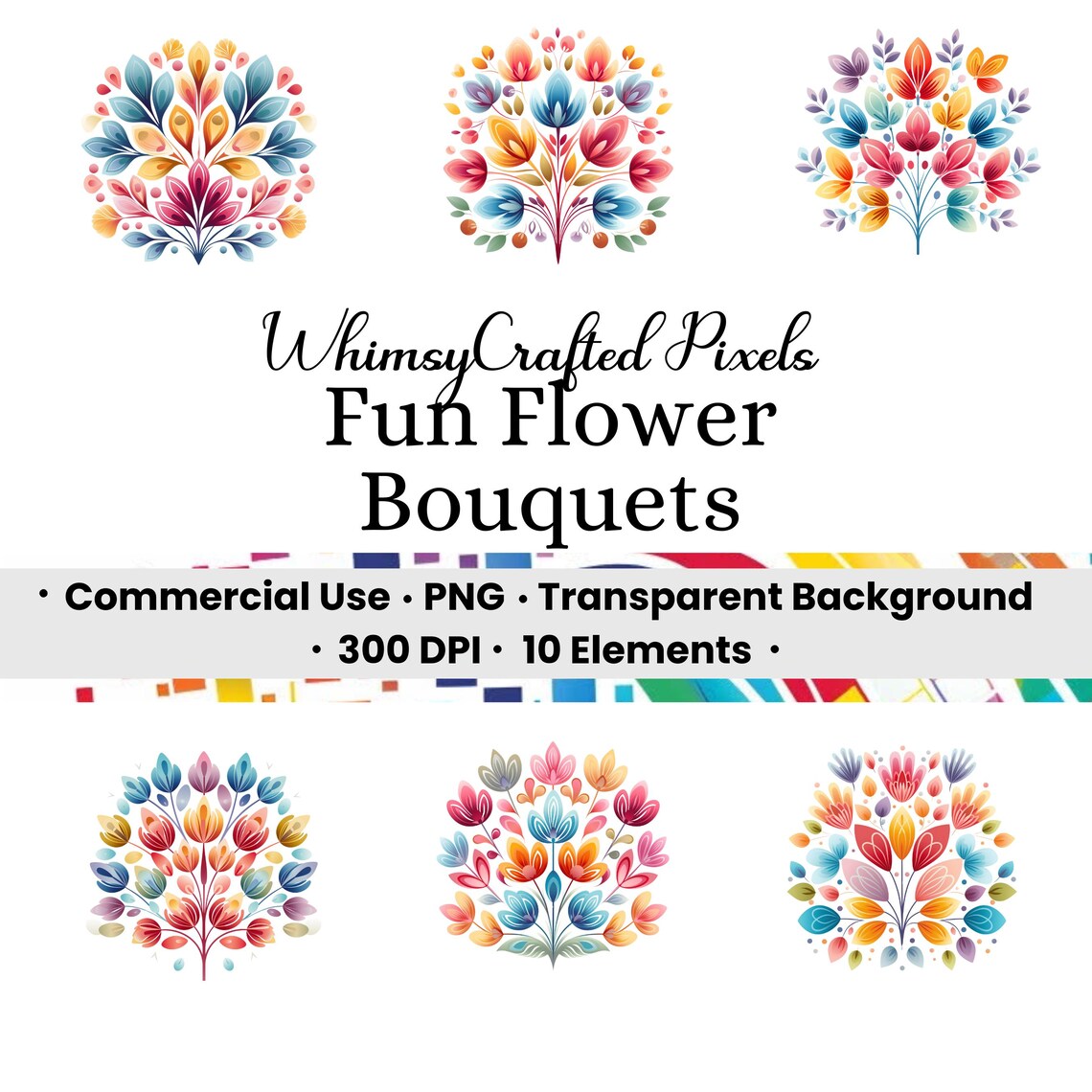 Fun Flower Bouquets Clip Art Set | Cute Digital Images | for Scrapbooks ...