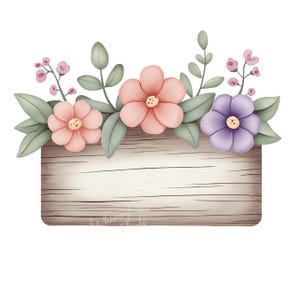 Cute Blank Floral Signs Clip Art Set | Digital Blank Signs Images for ...