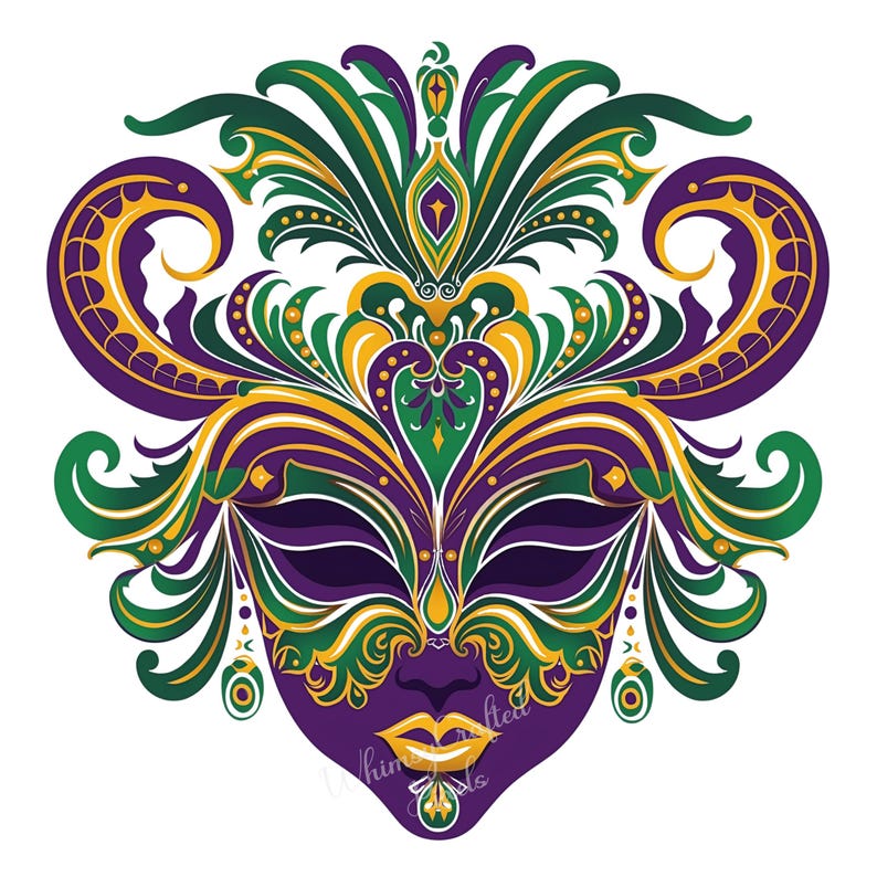 Mardi Gras Masks Clip Art Set | Festive Digital Images for Scrapbooks ...