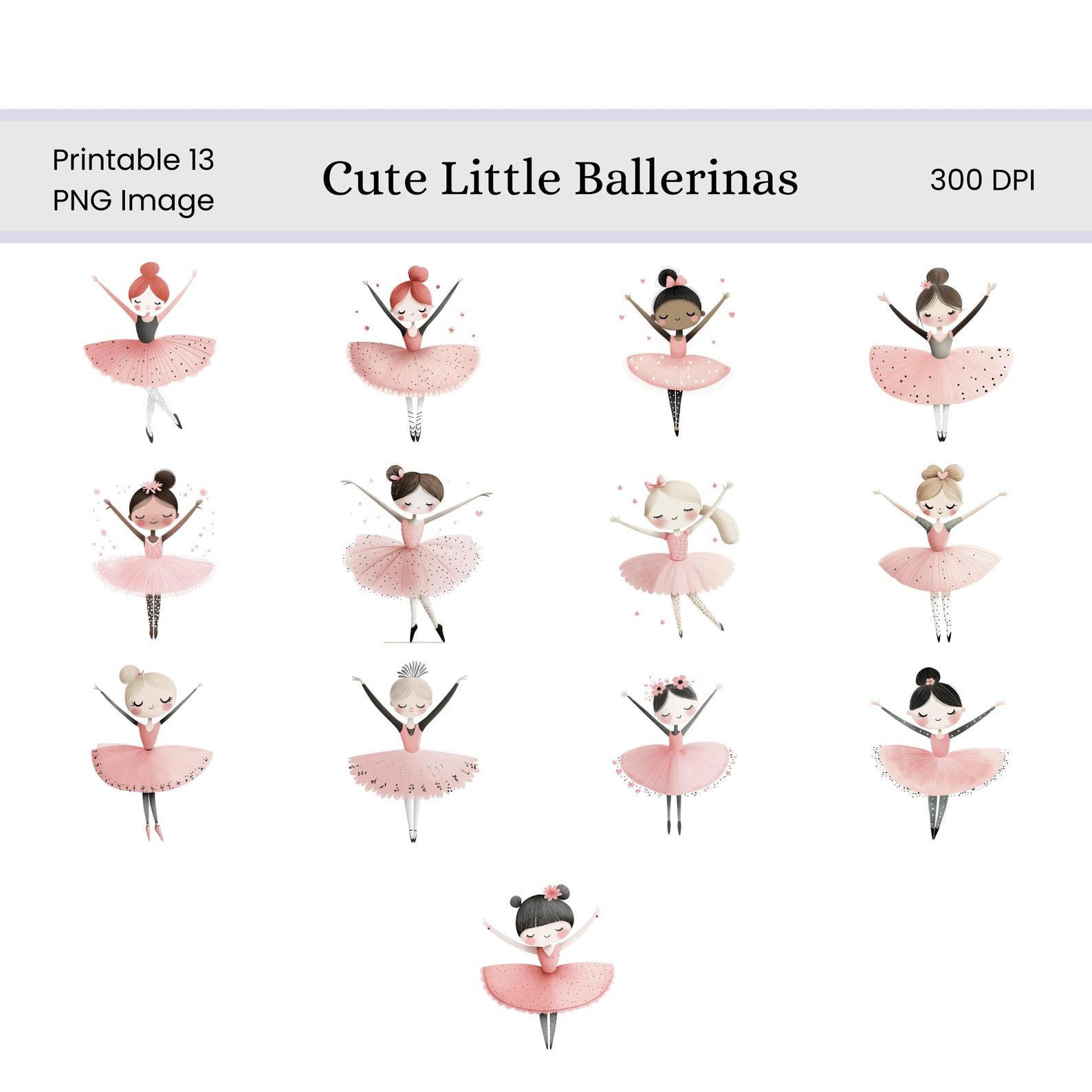 Cute Little Ballerinas Clip Art Set | Digital Ballet Images ...