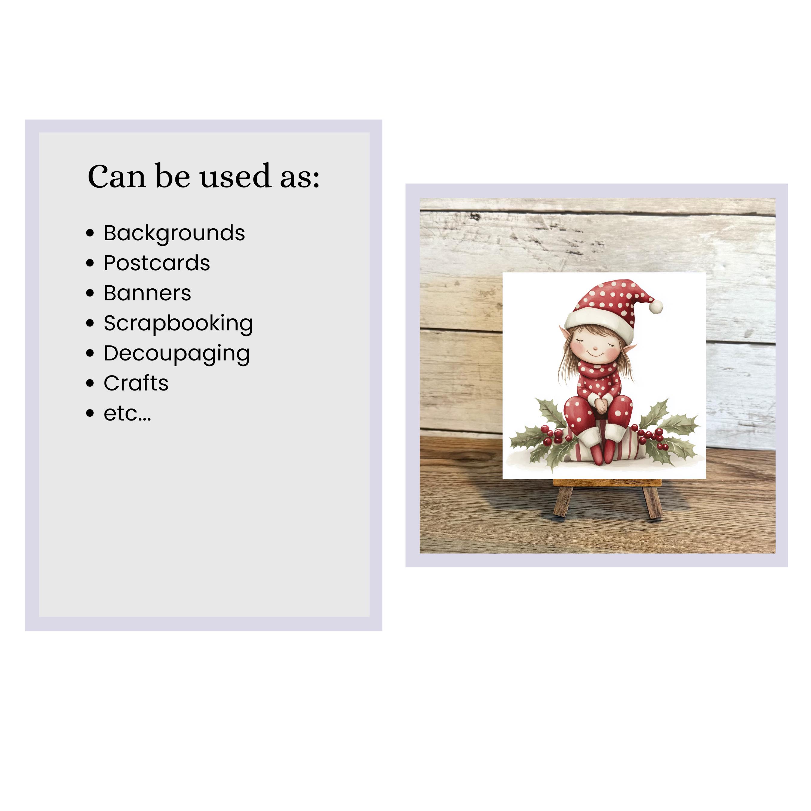 Cute Christmas Elves Digital Pages | Holiday Printable Digital ...