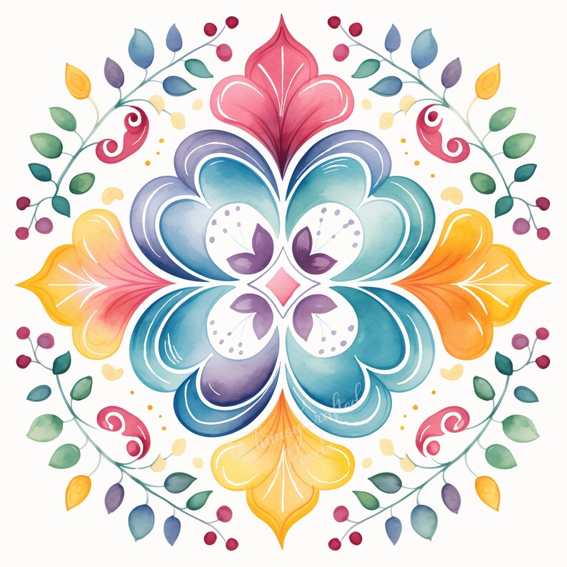 Watercolor Quatrefoil Clip Art Set | Pastel Digital Images for ...