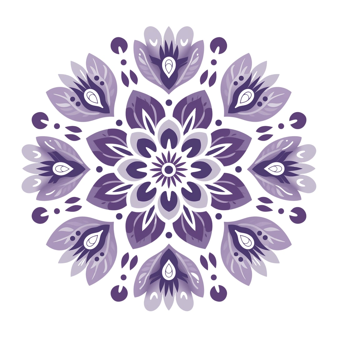 Purple Floral Mandalas Clip Art Set | Mandala Digital Images for ...