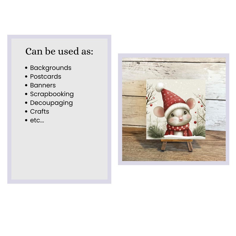 Cute Christmas Mouse Digital Pages | Holiday Printable Digital ...