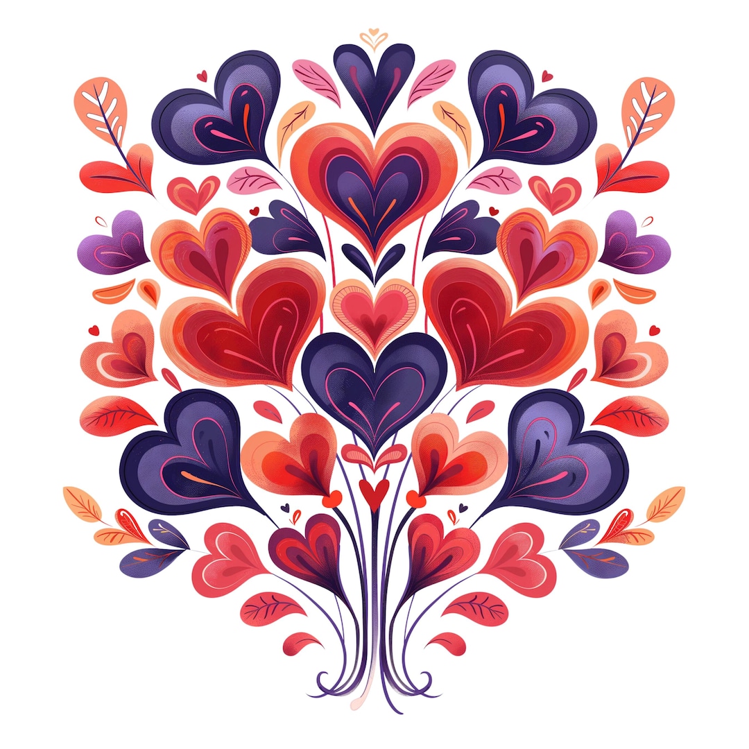 Heart Bouquets V3 Clip Art Set | Valentine Digital Images, Scrapbooks ...