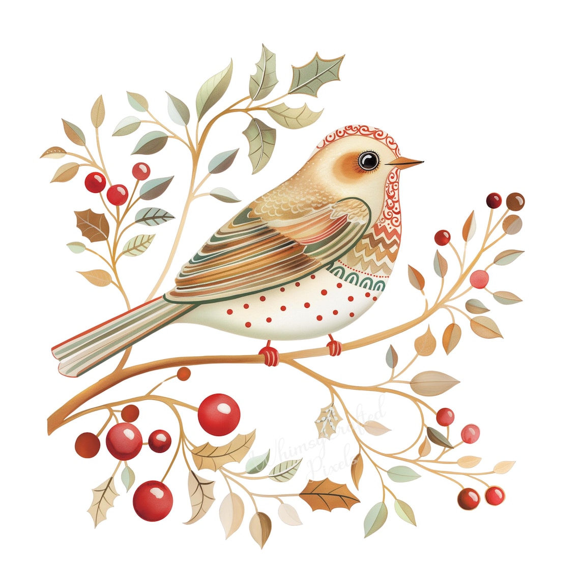 Charming Christmas Birds Clip Art Set | Winter Digital Images ...