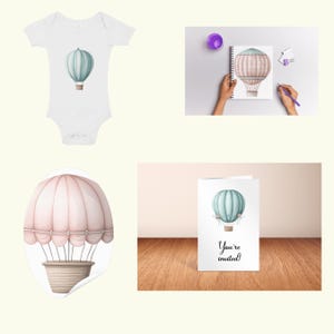 Nursery Hot Air Balloons Clip Art Set | Cute Digital Images ...