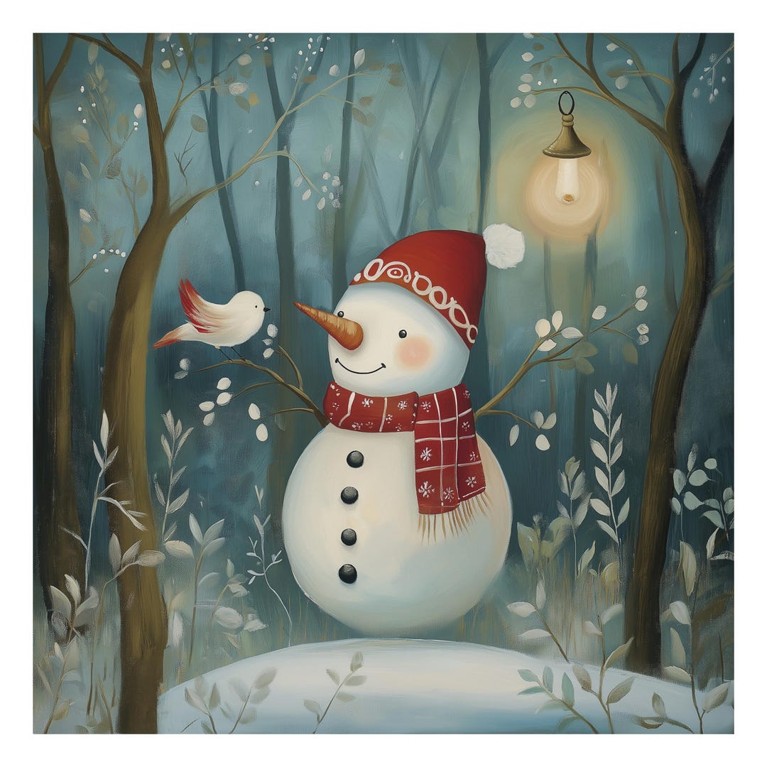 Charming Snowmen Digital Pages | Winter Printable Digital Backgrounds ...