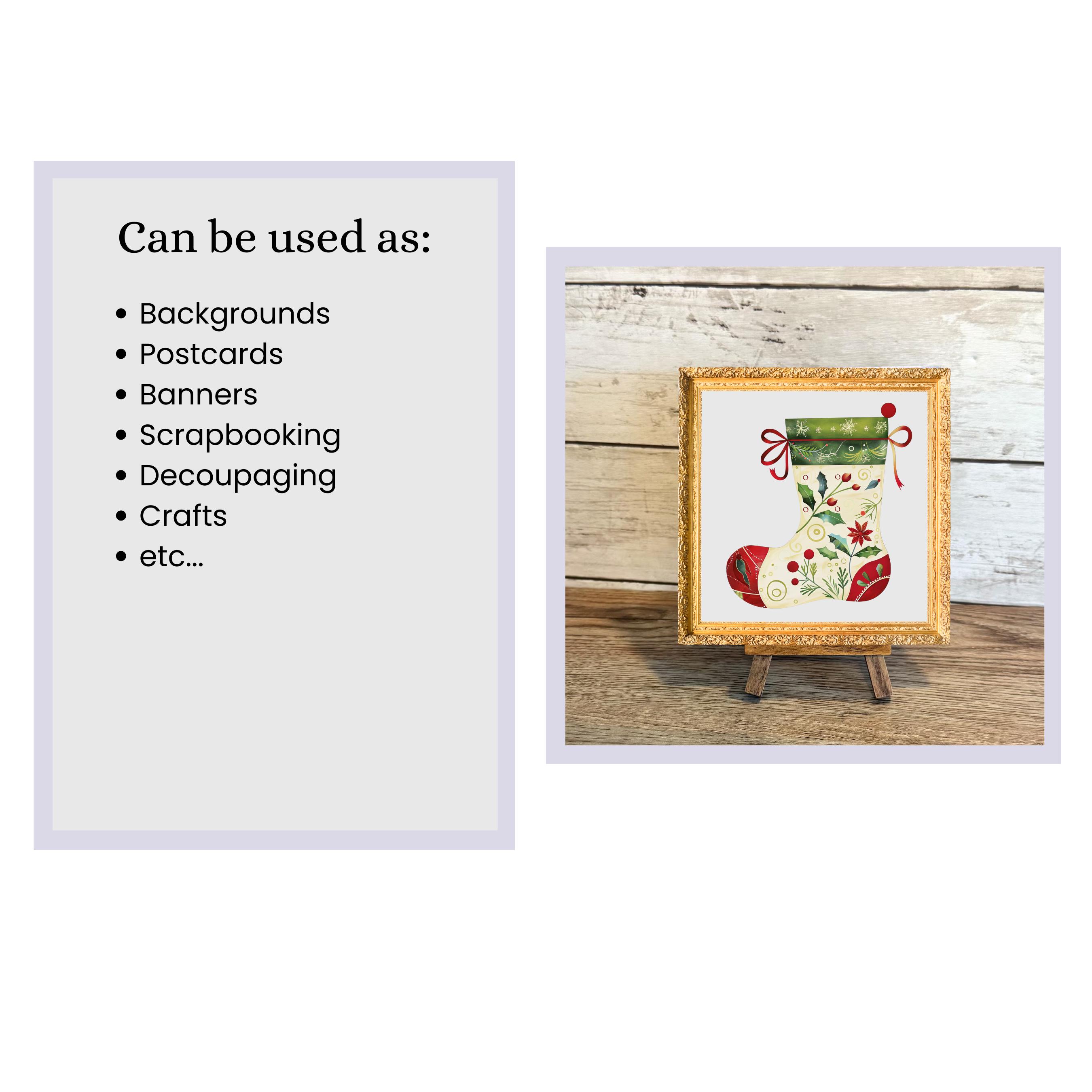 Quirky Christmas Stocking Clip Art Set Fun Digital Images Scrapbooks ...