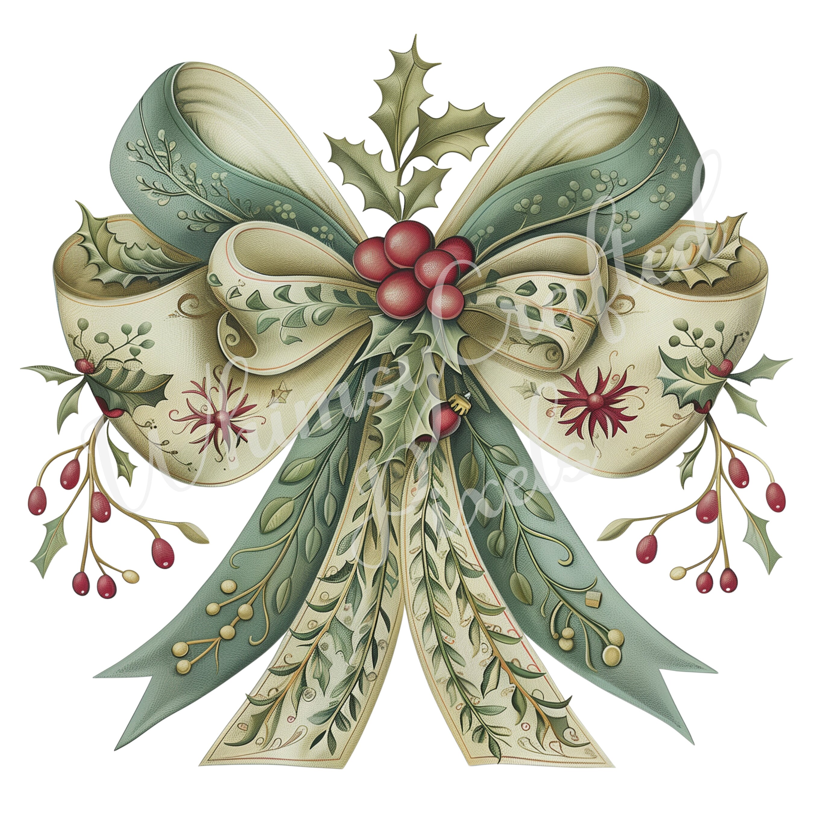 Fancy Christmas Bows Clip Art Set | Fun Digital Images | for Scrapbooks ...