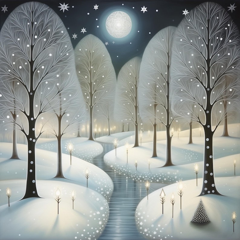 Winter Wonderlands Digital Pages | Winter Landscapes Printable Digital ...