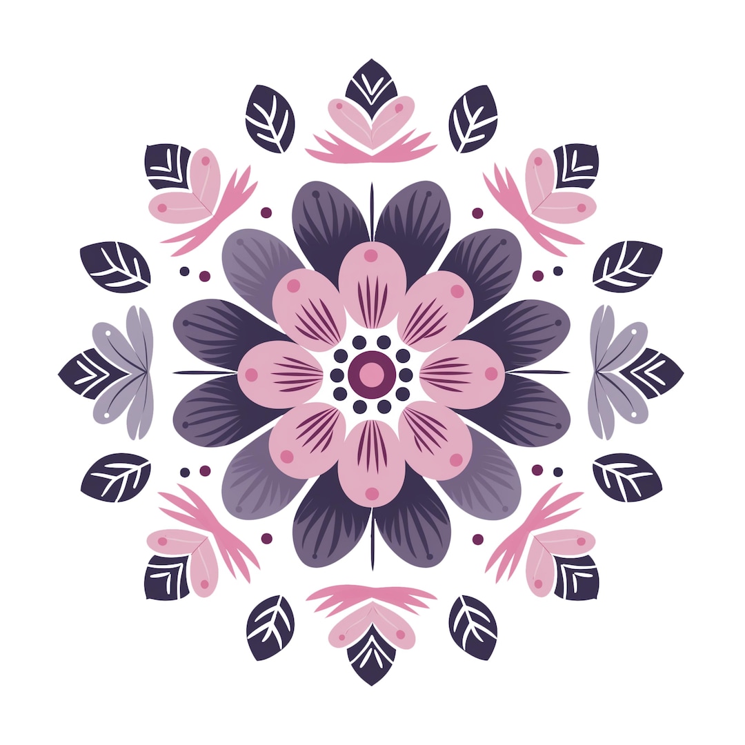 Pink and Purple Floral Mandalas Clip Art Set | Digital Images for ...
