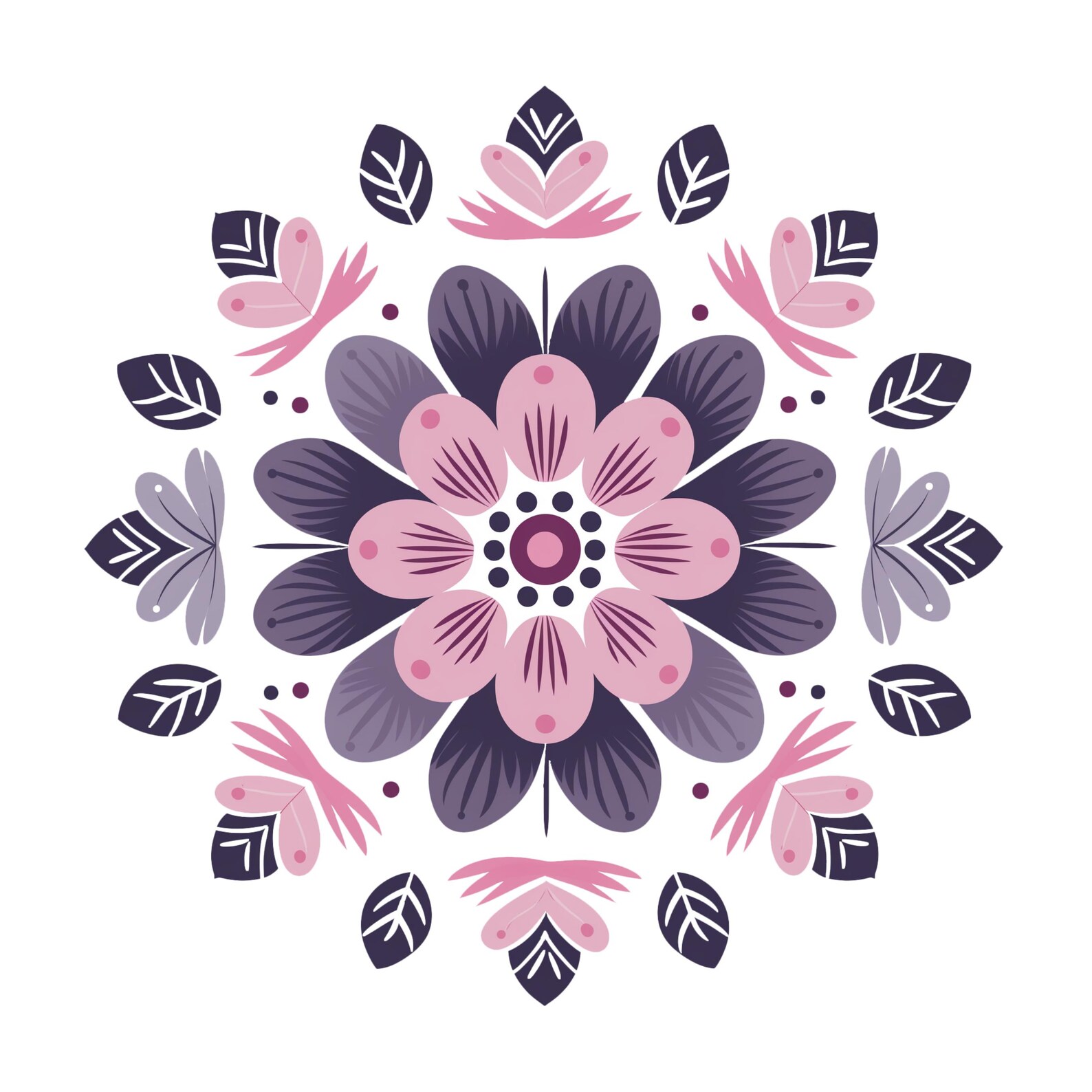 Pink and Purple Floral Mandalas Clip Art Set | Digital Images for ...