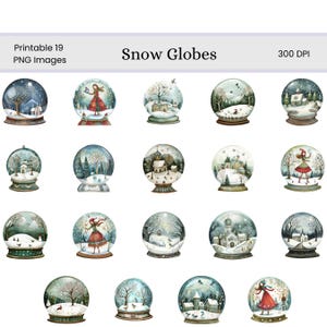 Whimsy Snow Globes Clip Art Set | Winter Digital Images | for ...