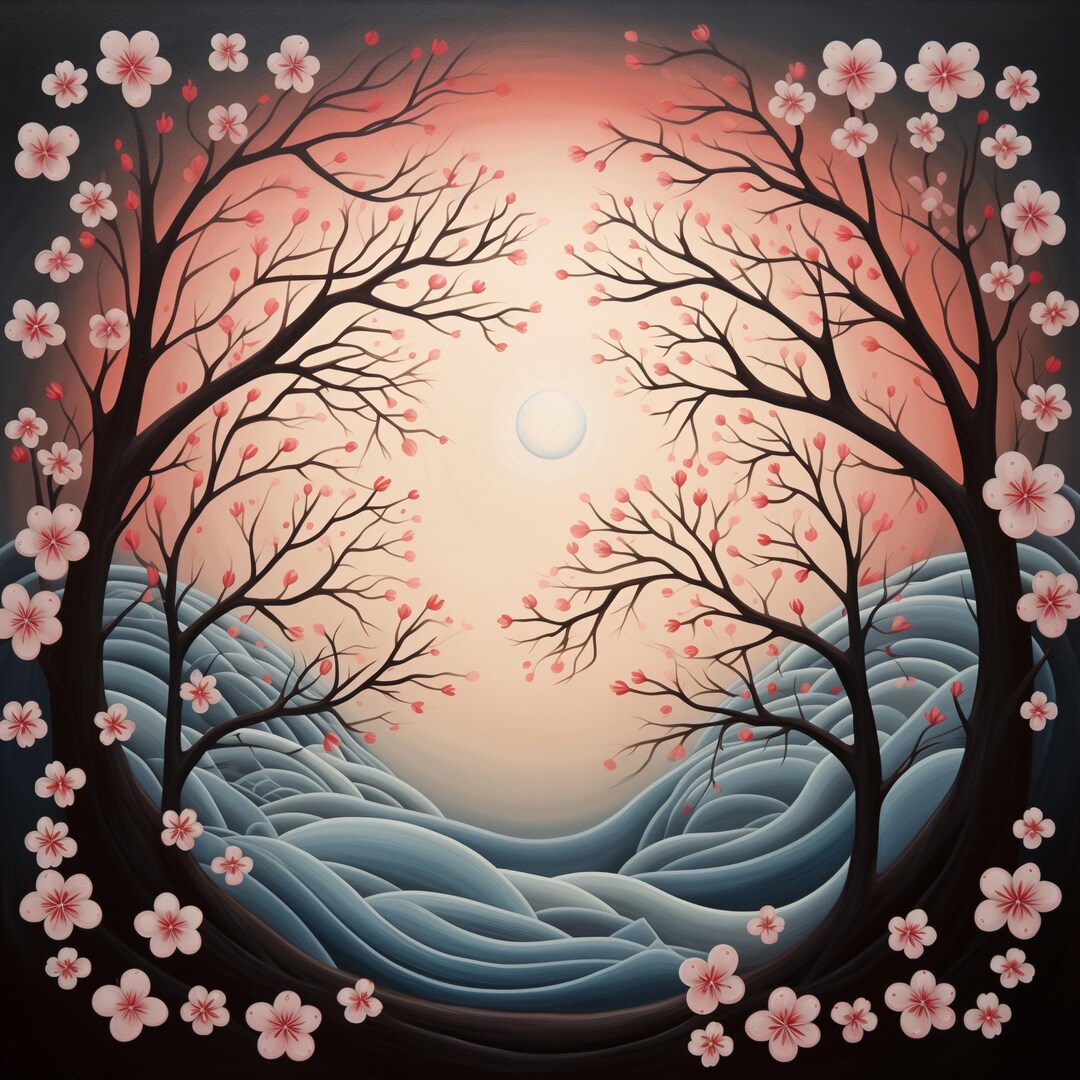 Whimsical Cherry Blossoms Digital Pages | Floral Printable Digital ...
