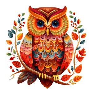Autumn Owls Clip Art Set | Fall Digital Images | for Scrapbooks, Card ...