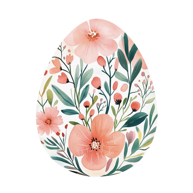 Floral Easter Egg V1 Clip Art Set | Digital Easter Images | for ...
