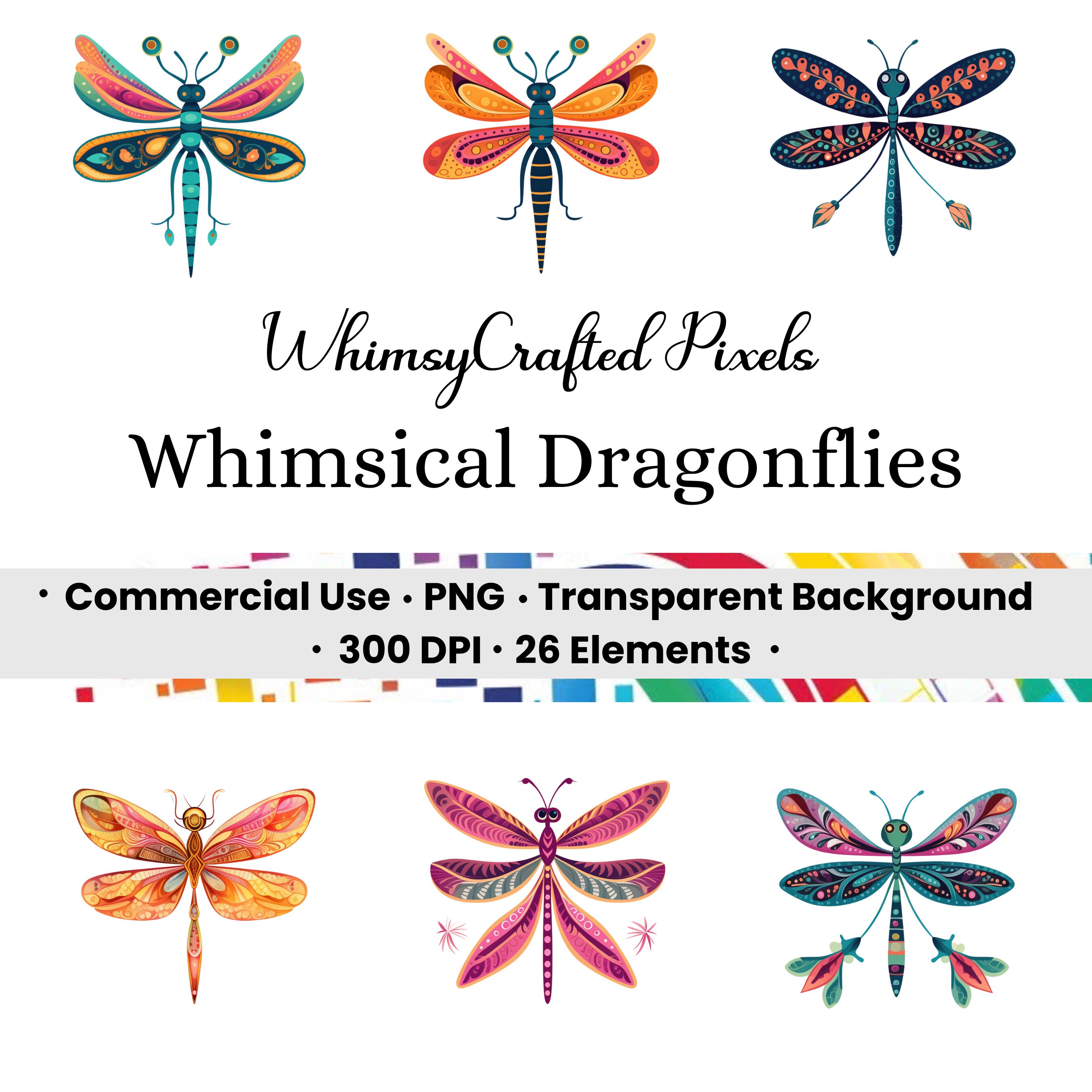 Whimsical Dragonfly Clip Art Set | Fun Digital Images | for Scrapbooks ...