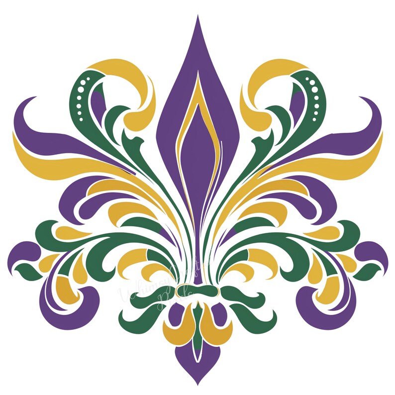 Mardi Gras Fleur-de-lis V1 Clip Art Set | Digital Images for Scrapbooks ...