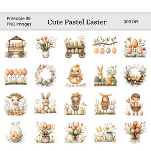 Cute Pastel Easter Clip Art Set | Easter Digital Images | Scrapbooks ...