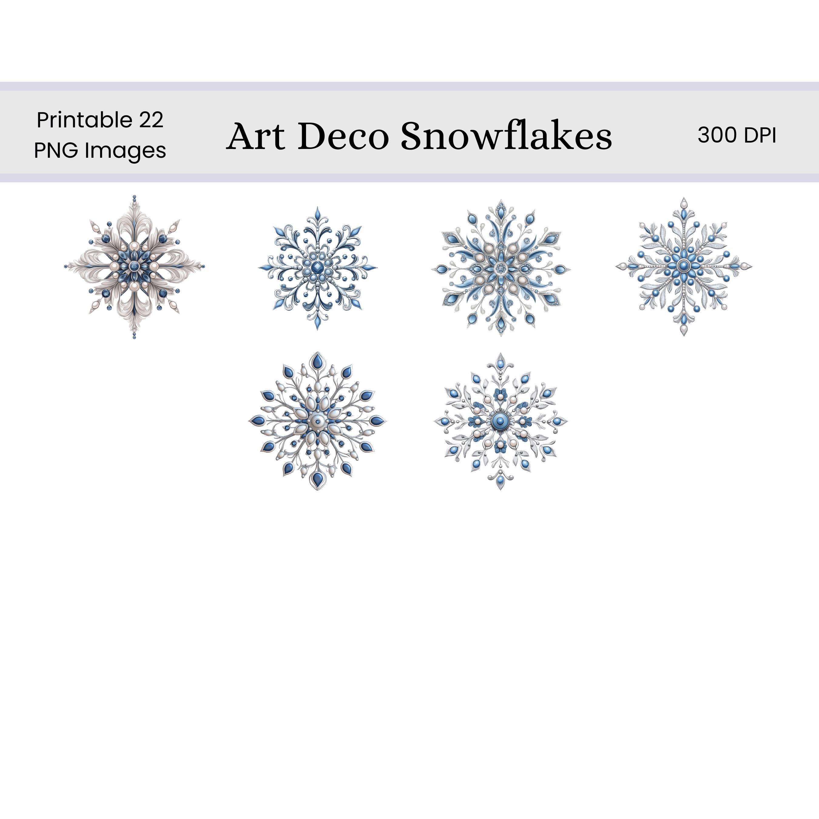 Art Deco Snowflakes Clip Art Set | Winter Digital Images | Scrapbooks ...
