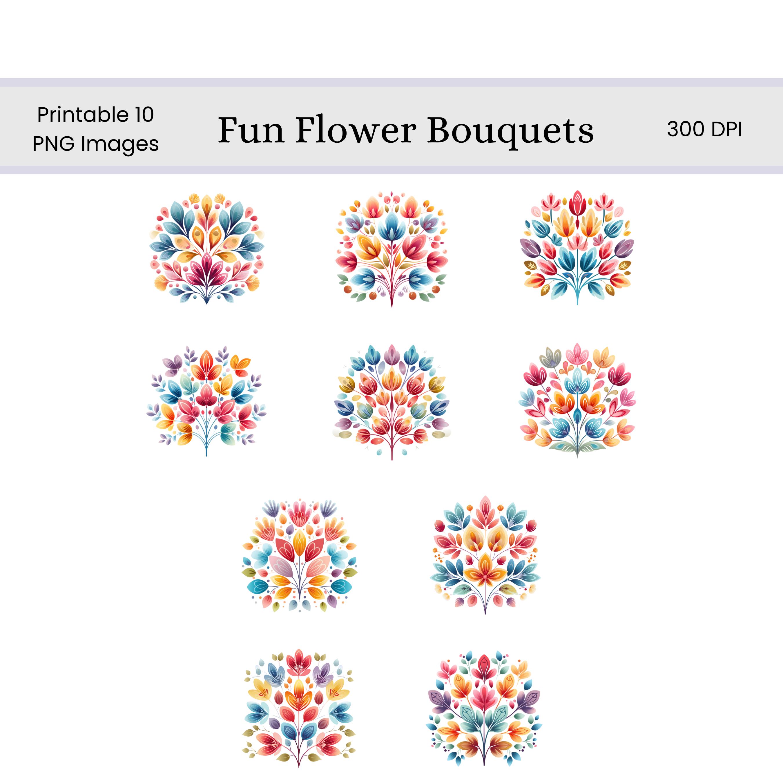 Fun Flower Bouquets Clip Art Set | Cute Digital Images | for Scrapbooks ...