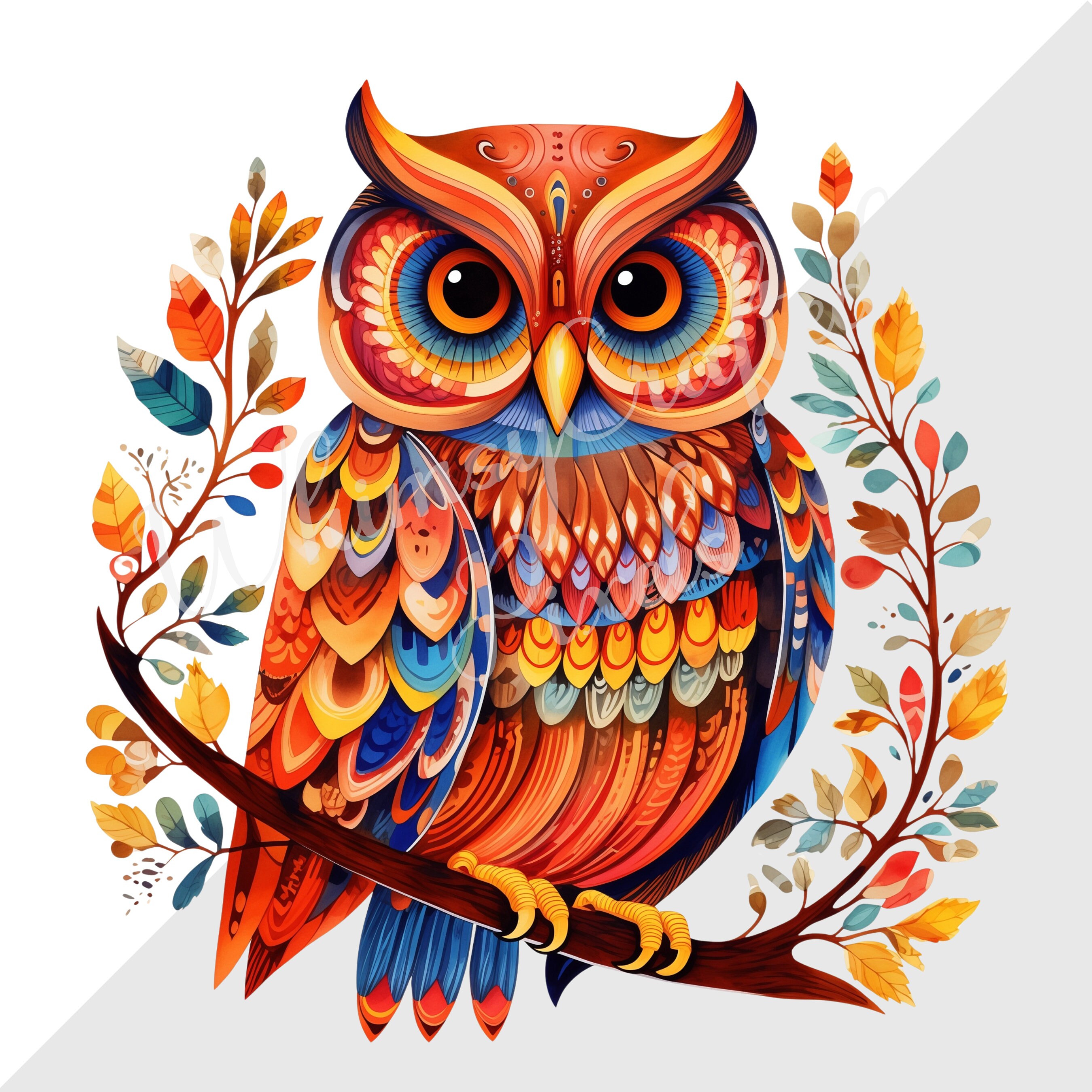 Autumn Owls Clip Art Set Fall Digital Images for Scrapbooks, Card ...