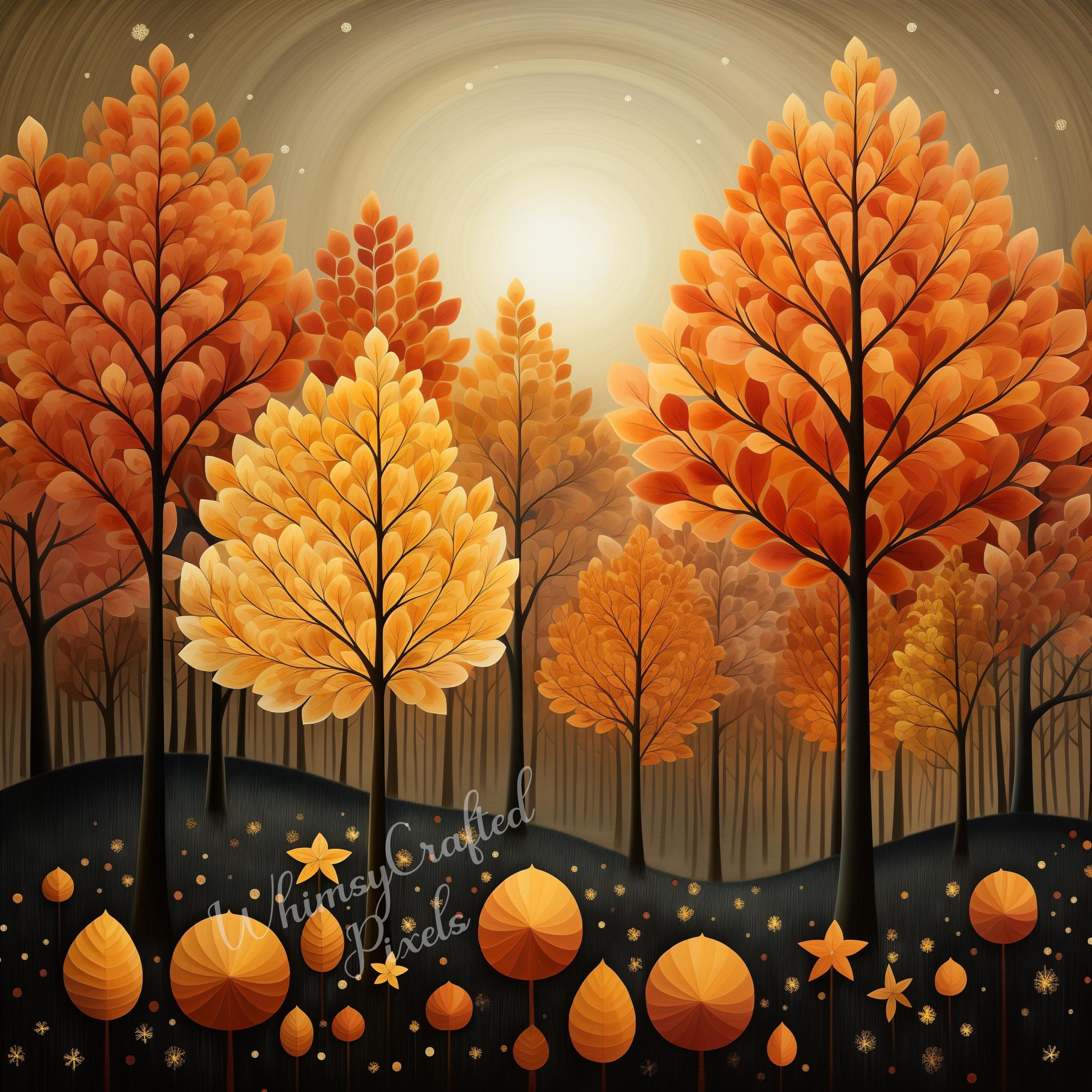 Whimsical Autumn Forests Digital Pages | Fall Printable Digital ...