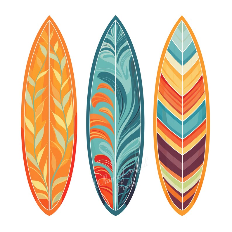 Colorful Surfboards Clip Art Set | Digital Surfing Images for ...