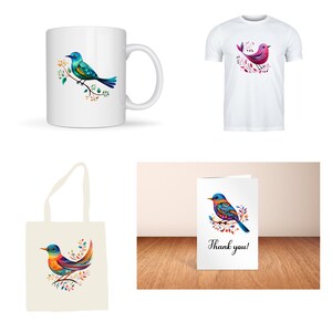 Colorful Doodle Bird Clip Art Set | Fun Digital Images | for Scrapbooks ...