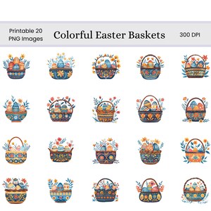 Colorful Easter Baskets Clip Art Set | Fun Digital Images | Scrapbooks ...
