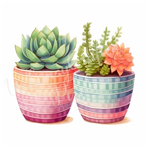 Potted Succulents Digital Pages | Colorful Printable Digital ...