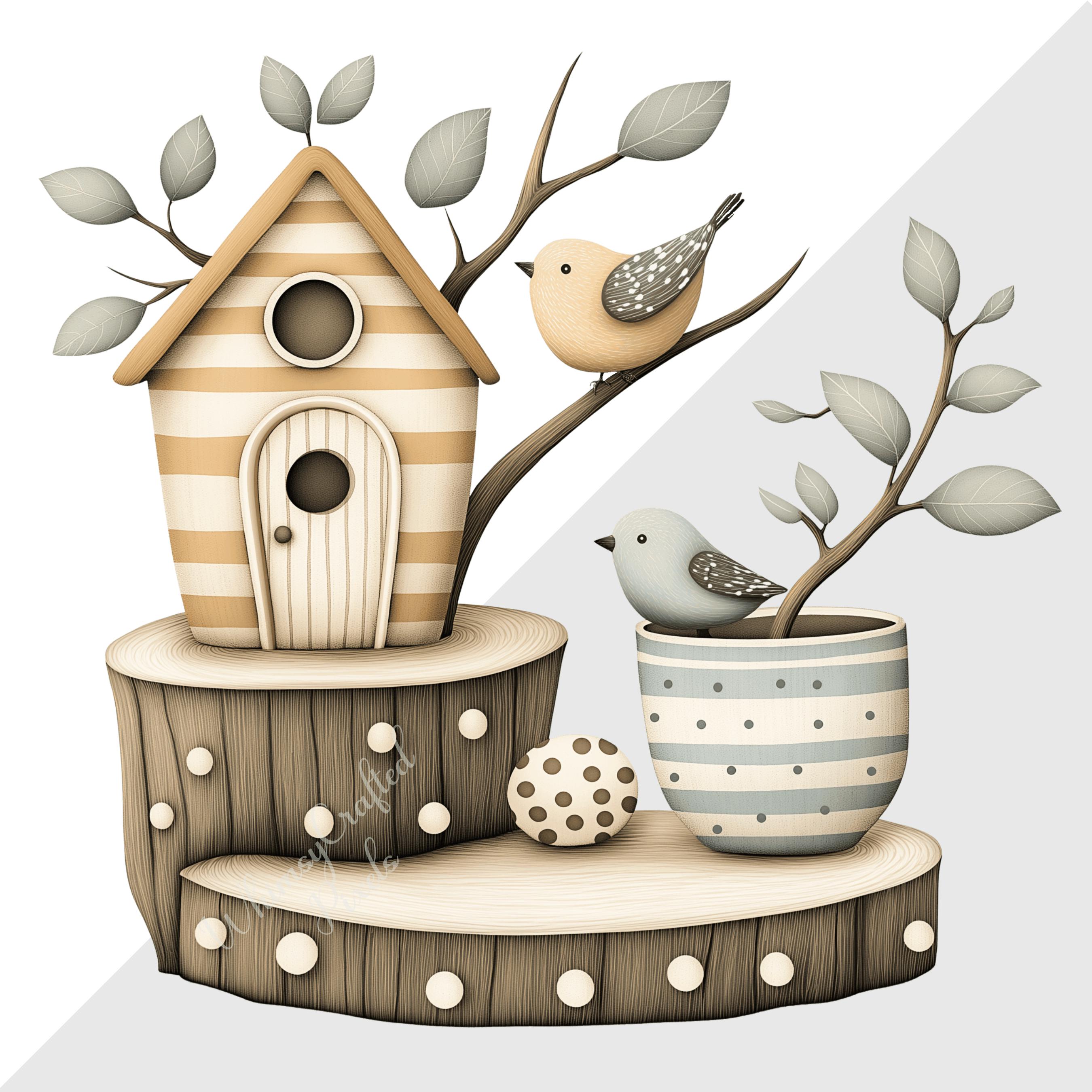 Cute Pastel Birdhouses Clip Art Set | Digital Images | Scrapbooks, Card ...