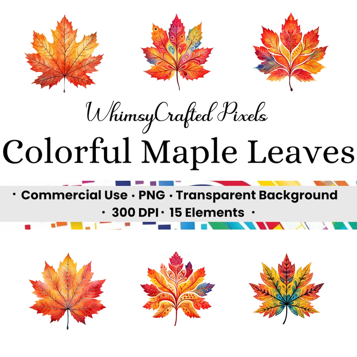 Colorful Maple Leaf Clip Art Set | Fall Digital Images | for Scrapbooks ...