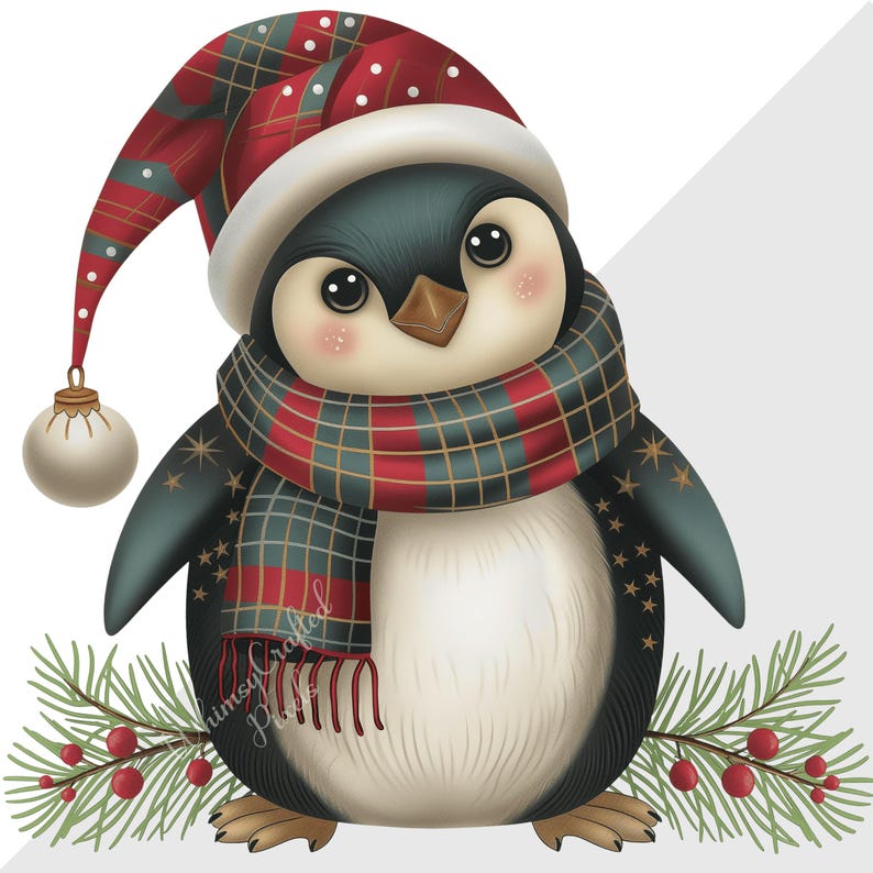 Cute Christmas Penguins Clip Art Set | Holiday Digital Images ...