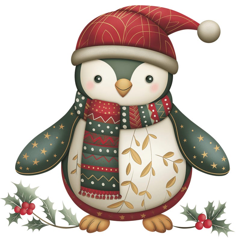 Cute Christmas Penguins Clip Art Set | Holiday Digital Images ...