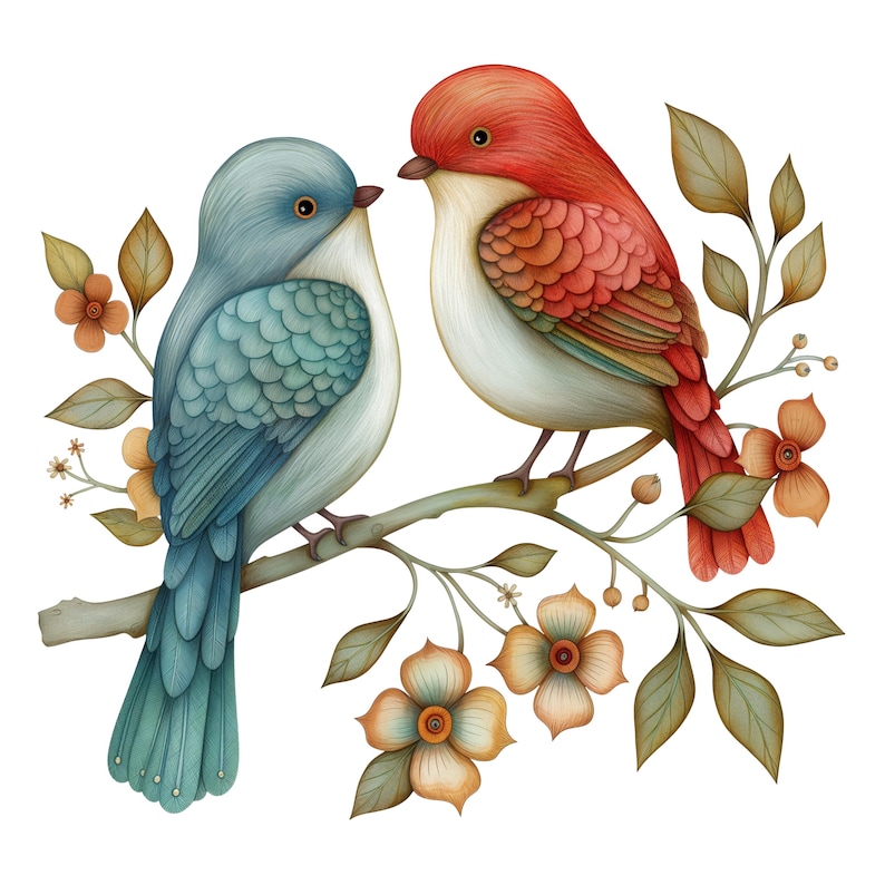 Charming Love Bird Clip Art Set | Cute Digital Images | for Scrapbooks ...
