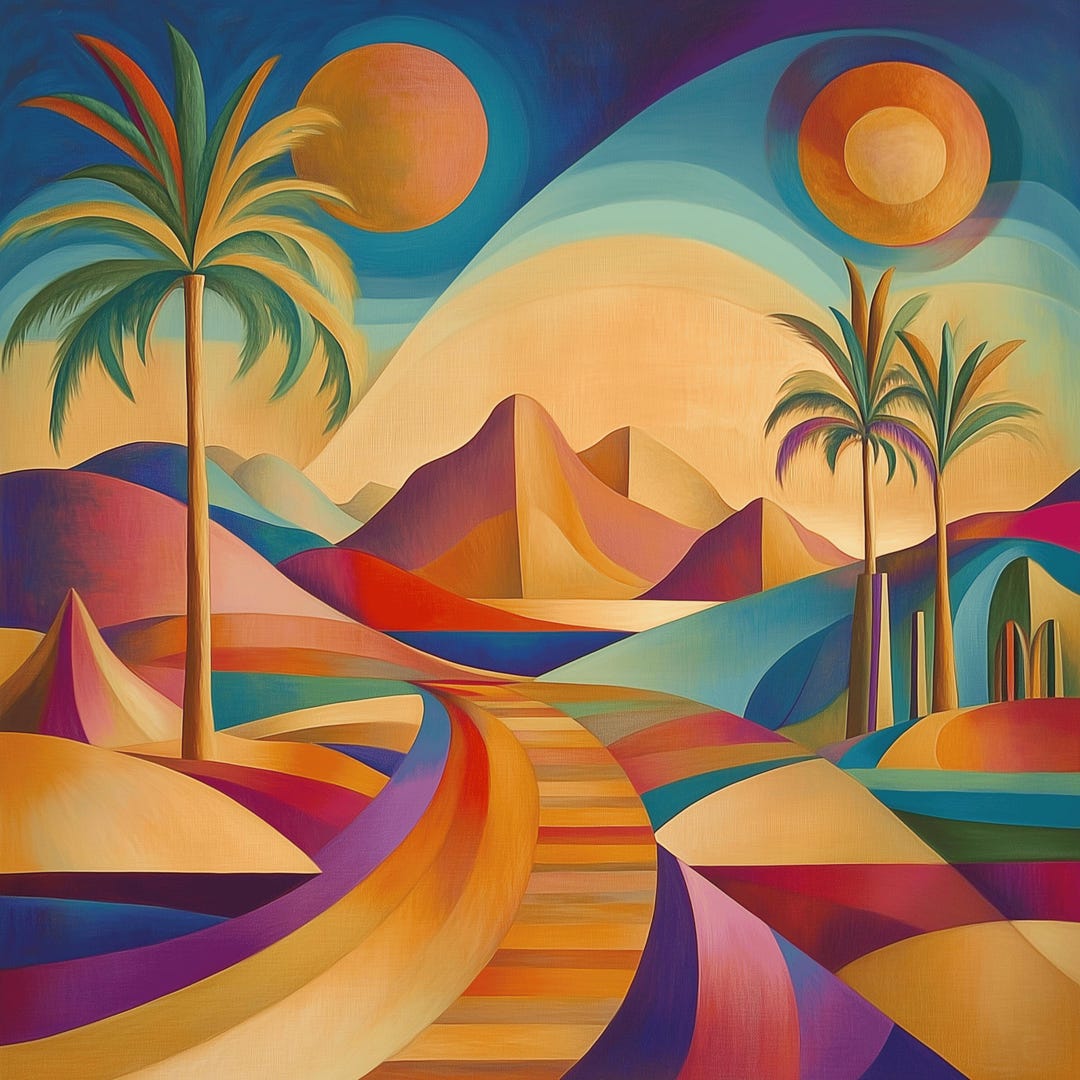 Abstract Deserts Digital Pages | Printable Colorful Desert Digital ...