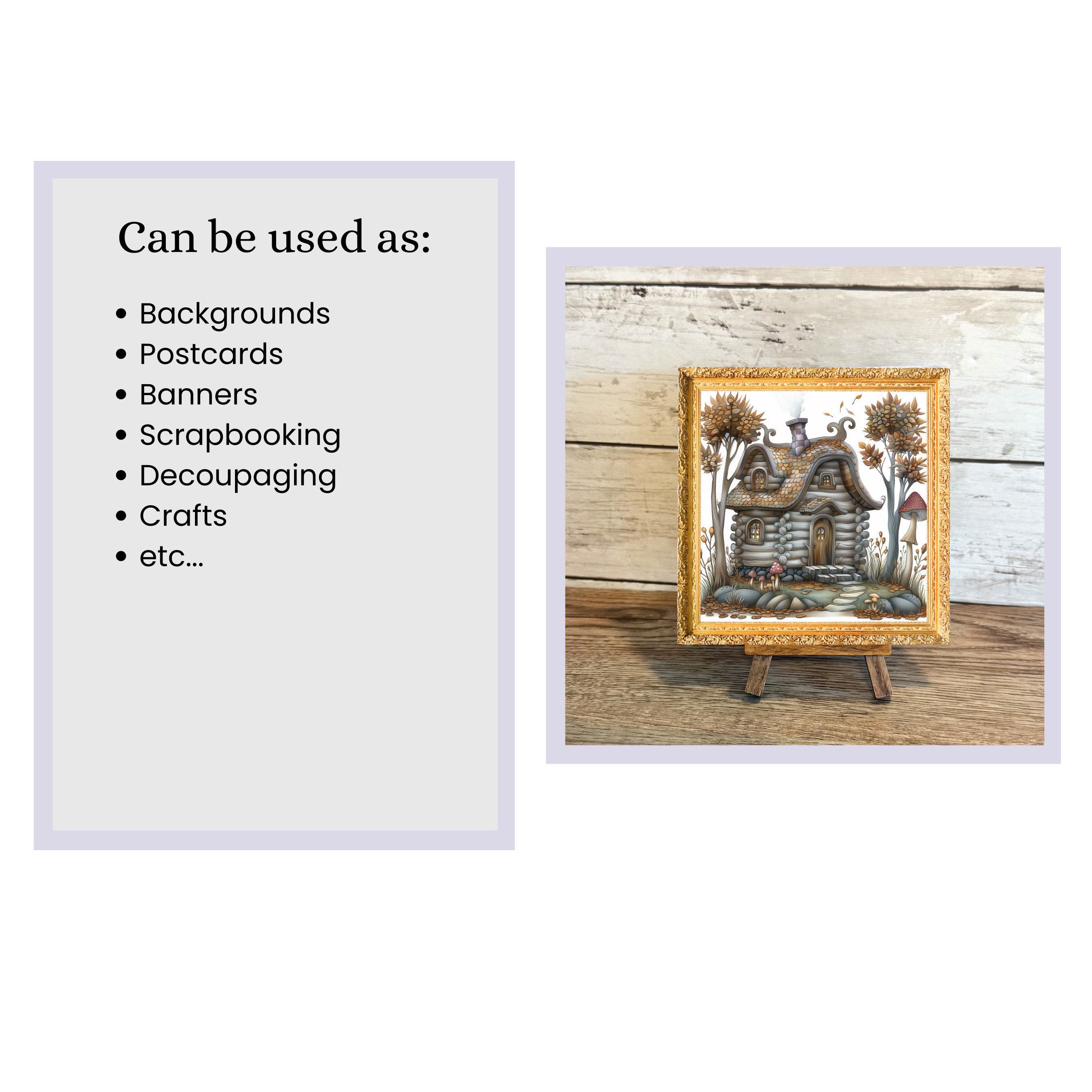 Cute Cozy Log Cabins Digital Pages | Fun Printable Digital Backgrounds ...