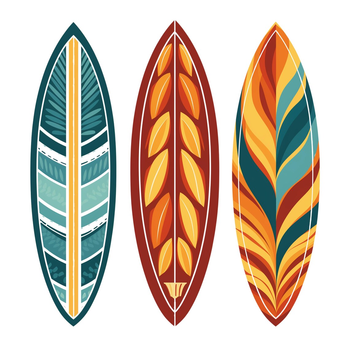 Colorful Surfboards Clip Art Set | Digital Surfing Images for ...