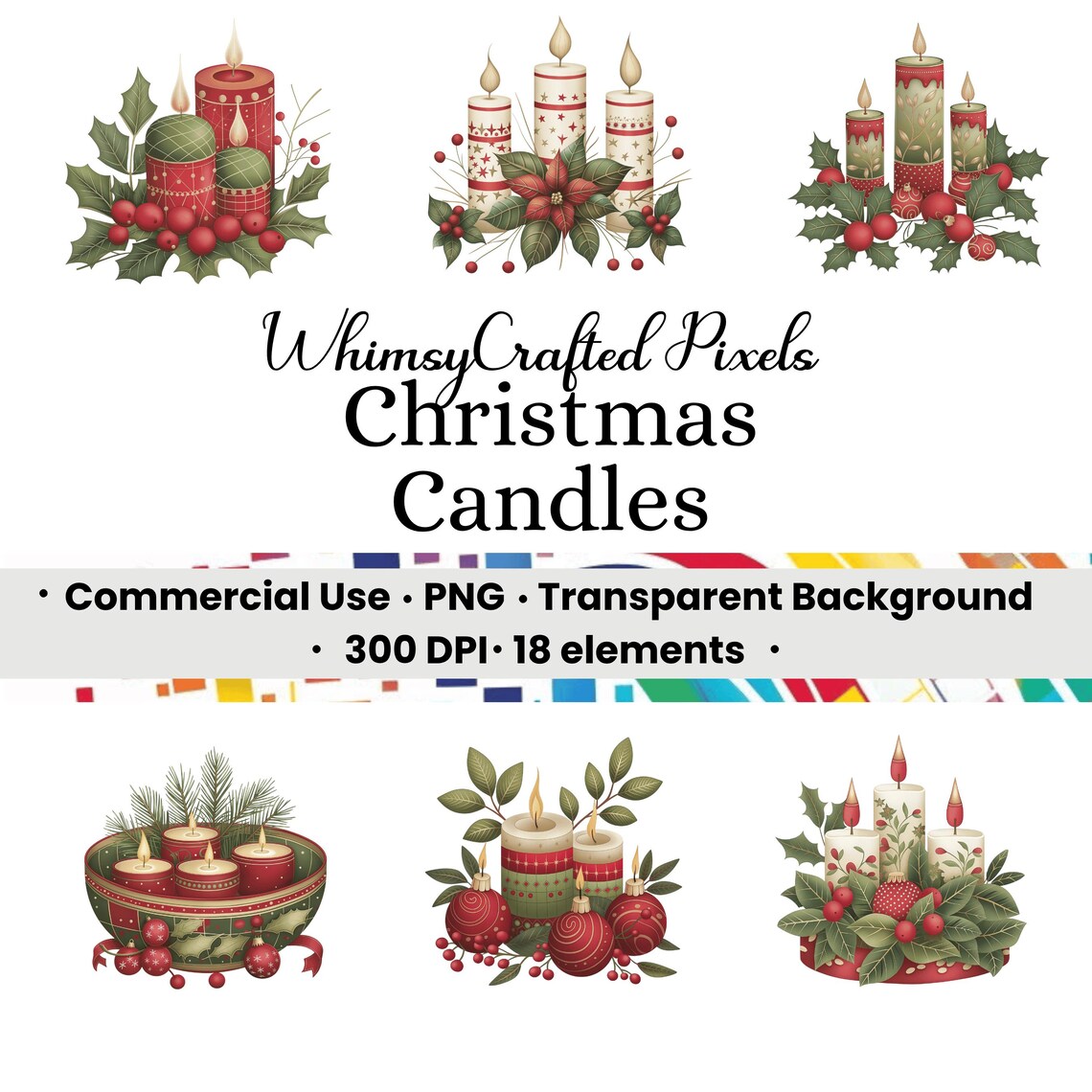 Christmas Candles Clip Art Set | Holiday Digital Images | Scrapbooks ...