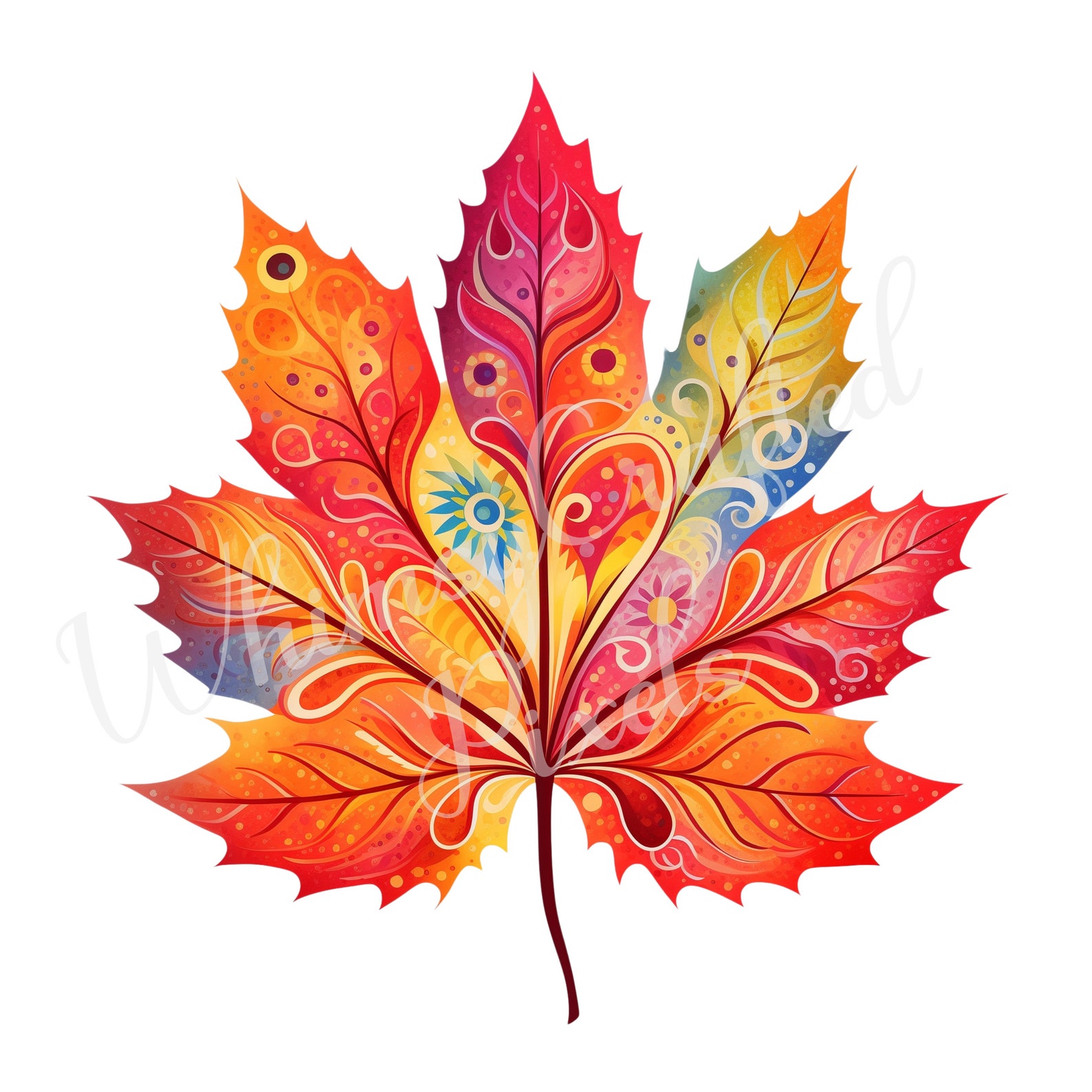 Colorful Maple Leaf Clip Art Set | Fall Digital Images | for Scrapbooks ...
