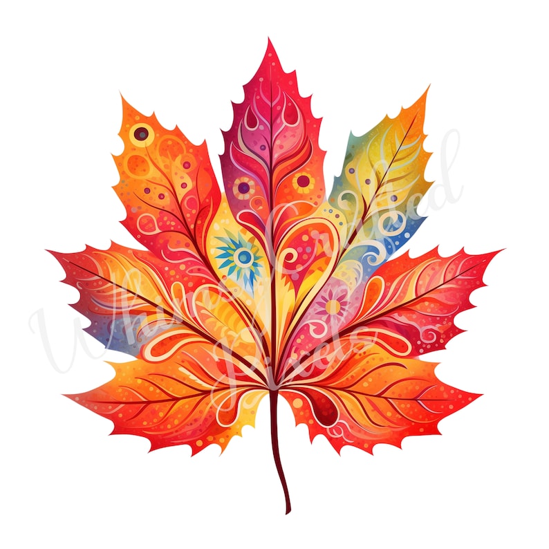 Colorful Maple Leaf Clip Art Set | Fall Digital Images | for Scrapbooks ...