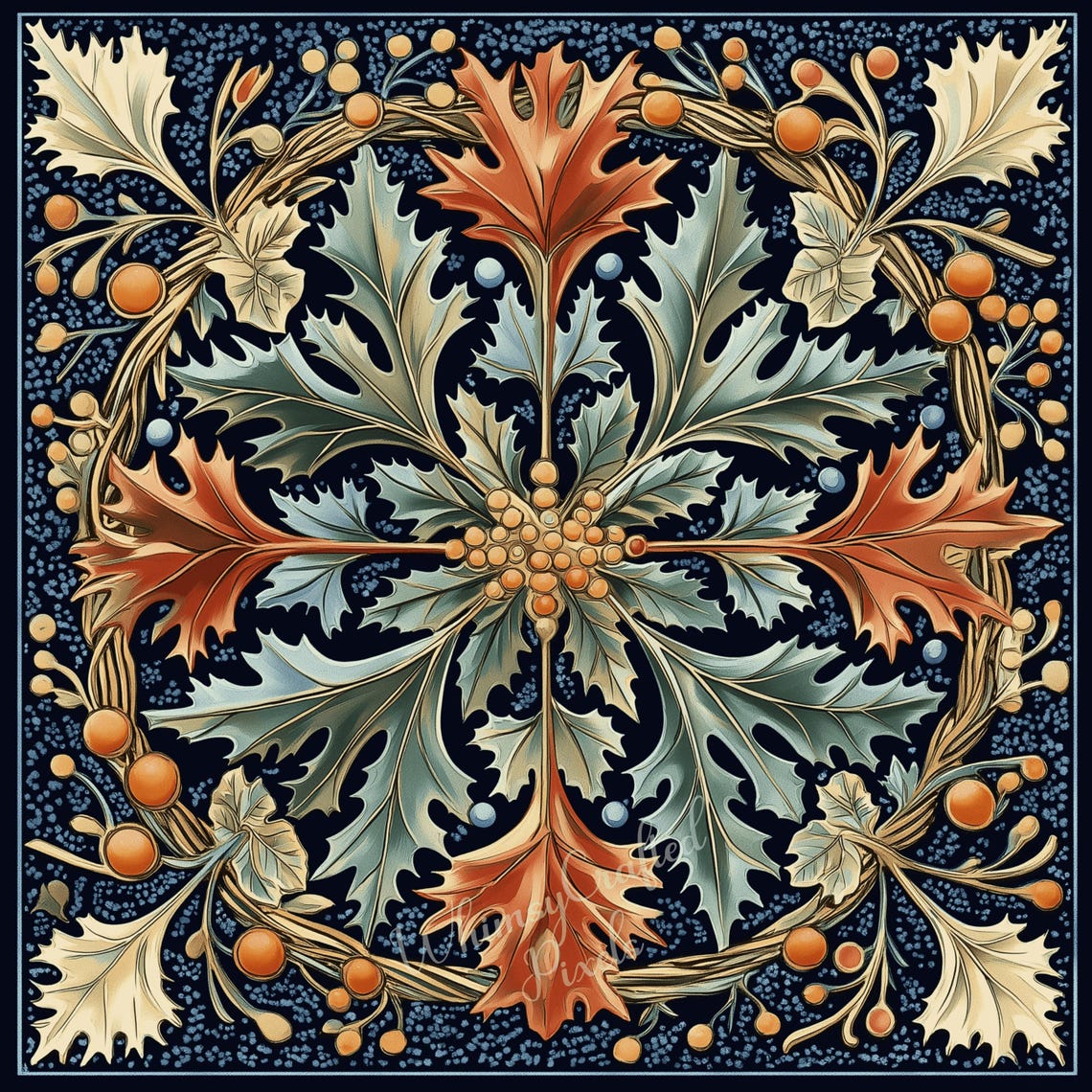 Vintage Winter Tiles Digital Pages | Printable Holiday Backgrounds ...